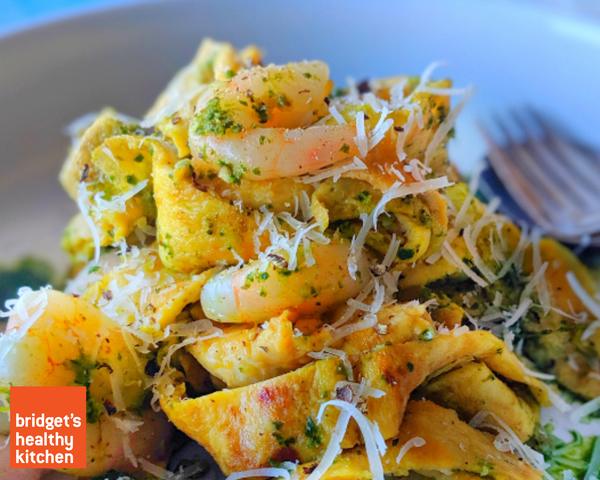 Shrimp and Pesto not “Pasta” – Bridgets Healthy Kitchen